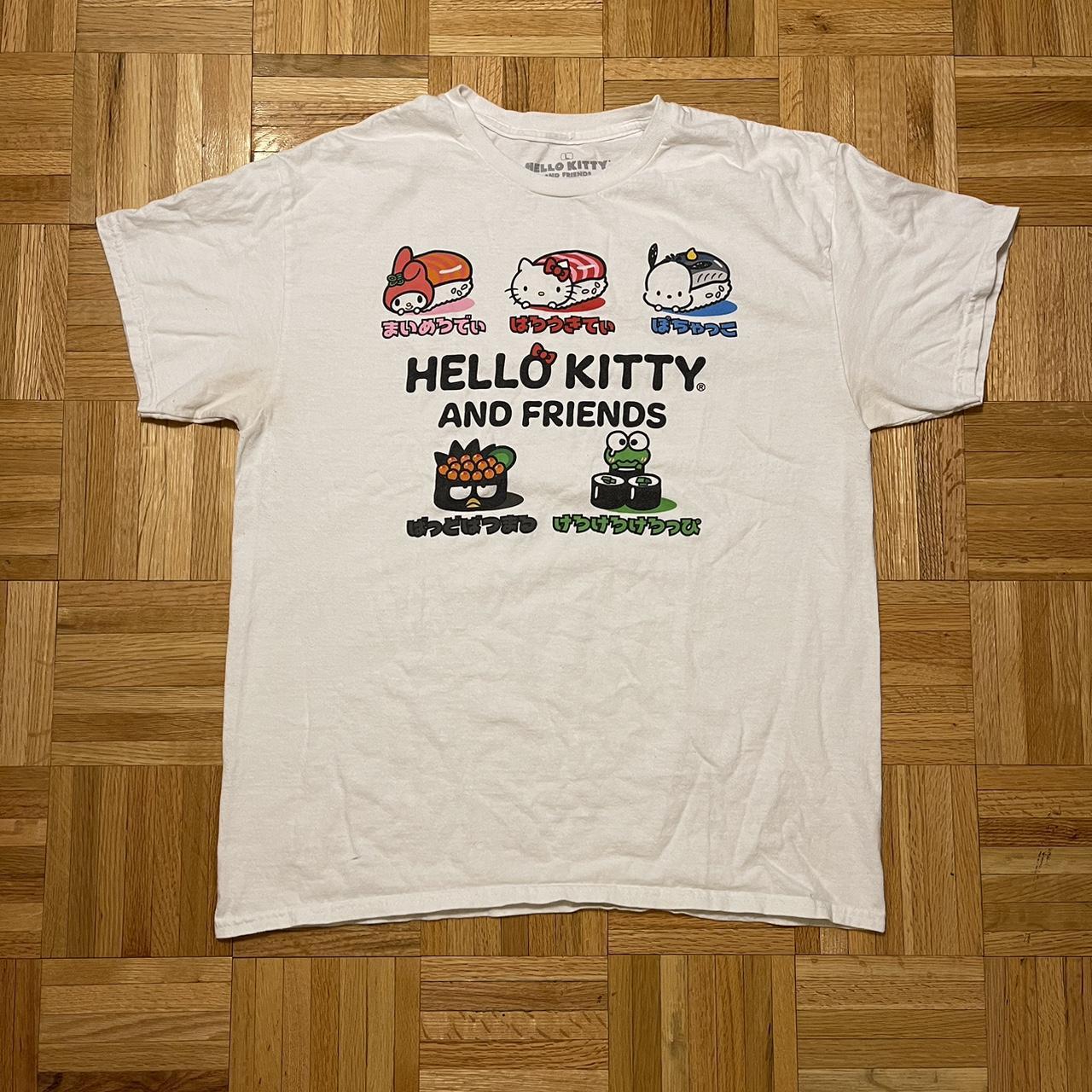 Hello Kitty Men's White and Red T-shirt | Depop