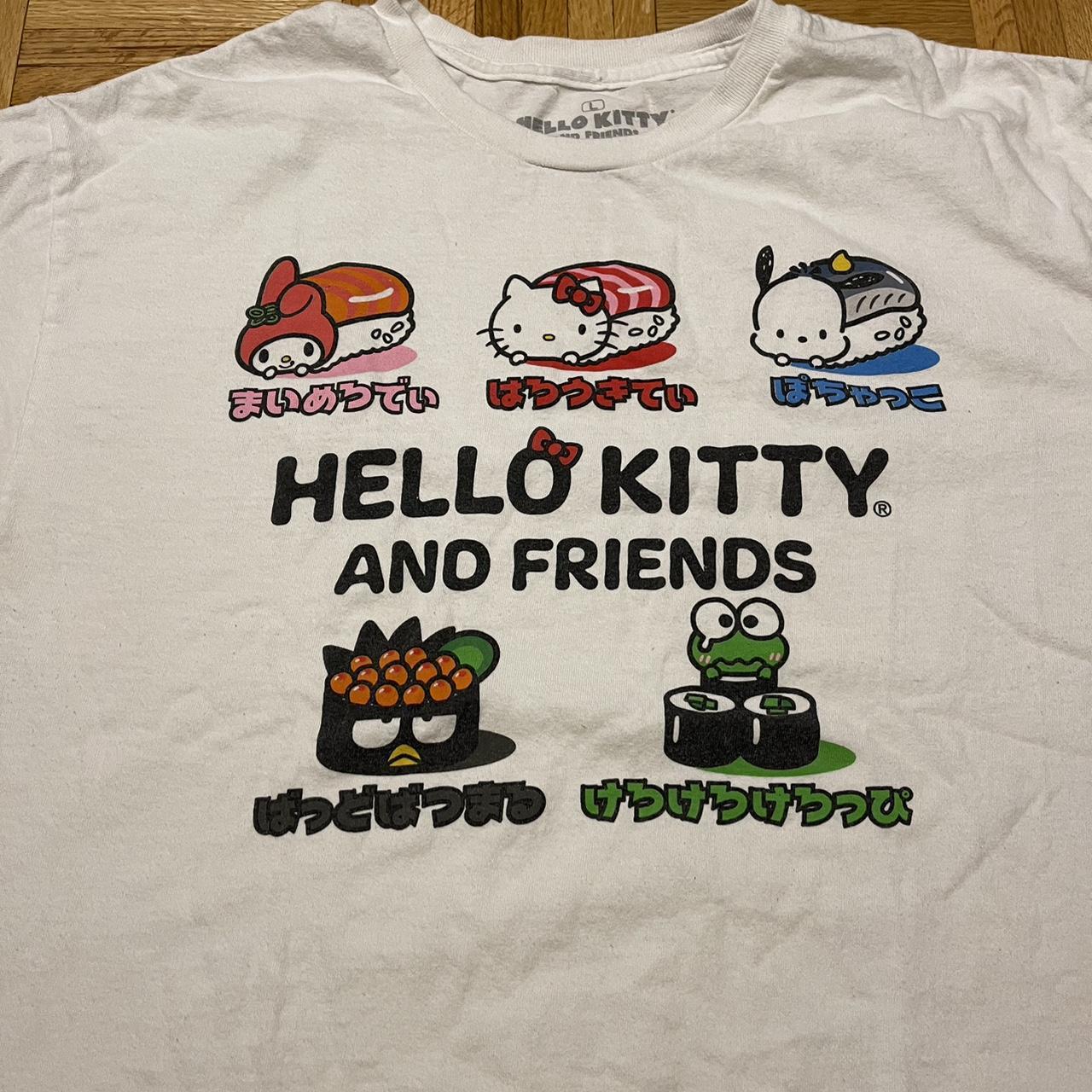 Hello Kitty Men's White and Red T-shirt | Depop