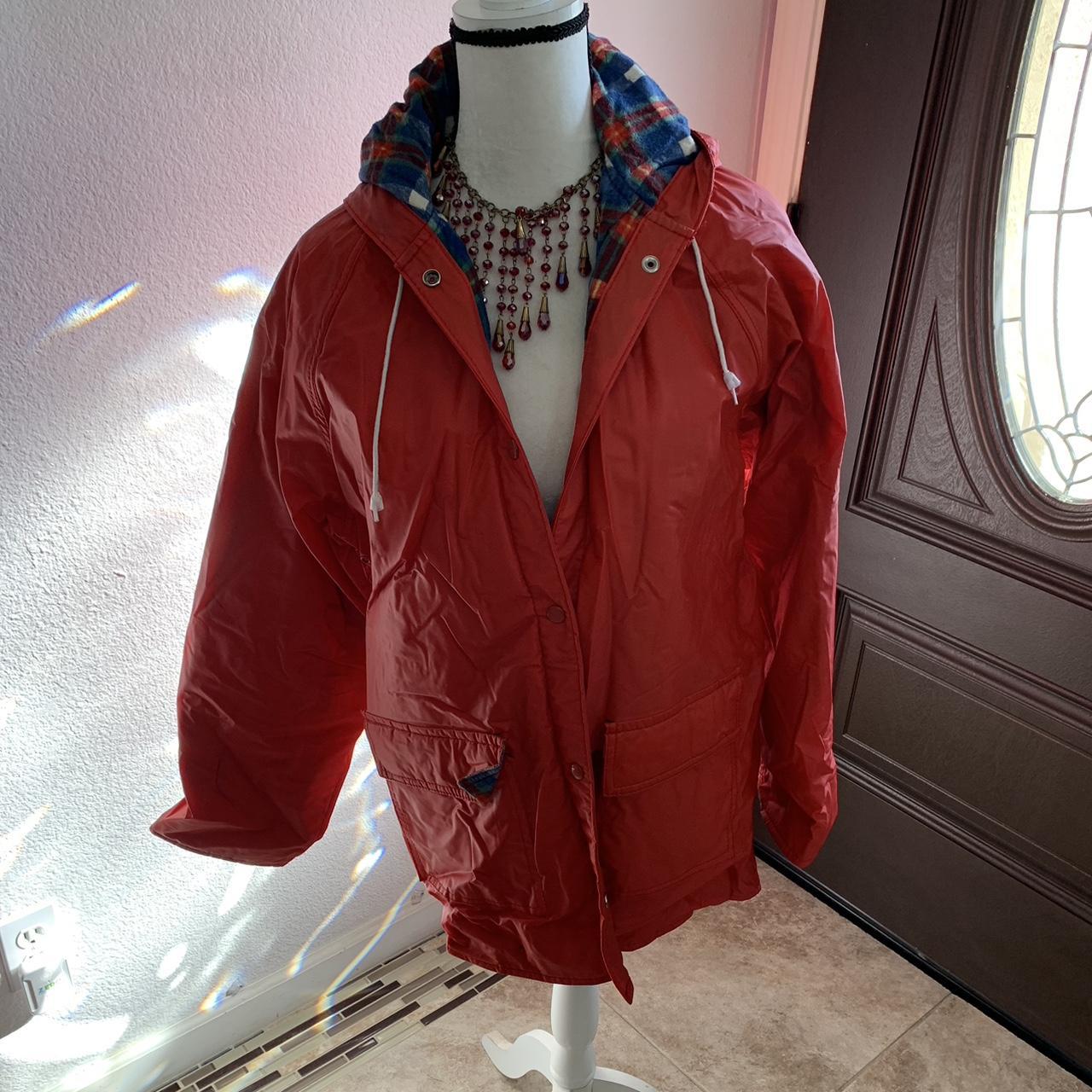Talbots red vintage raincoat size large Has some... - Depop