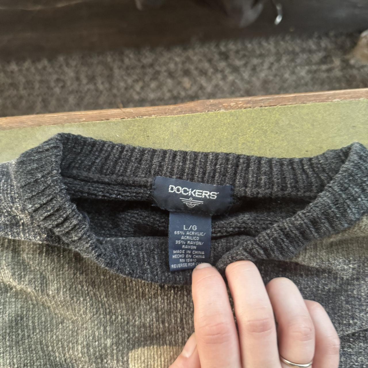 Multi-colored dark green Dockers sweater, Great... - Depop