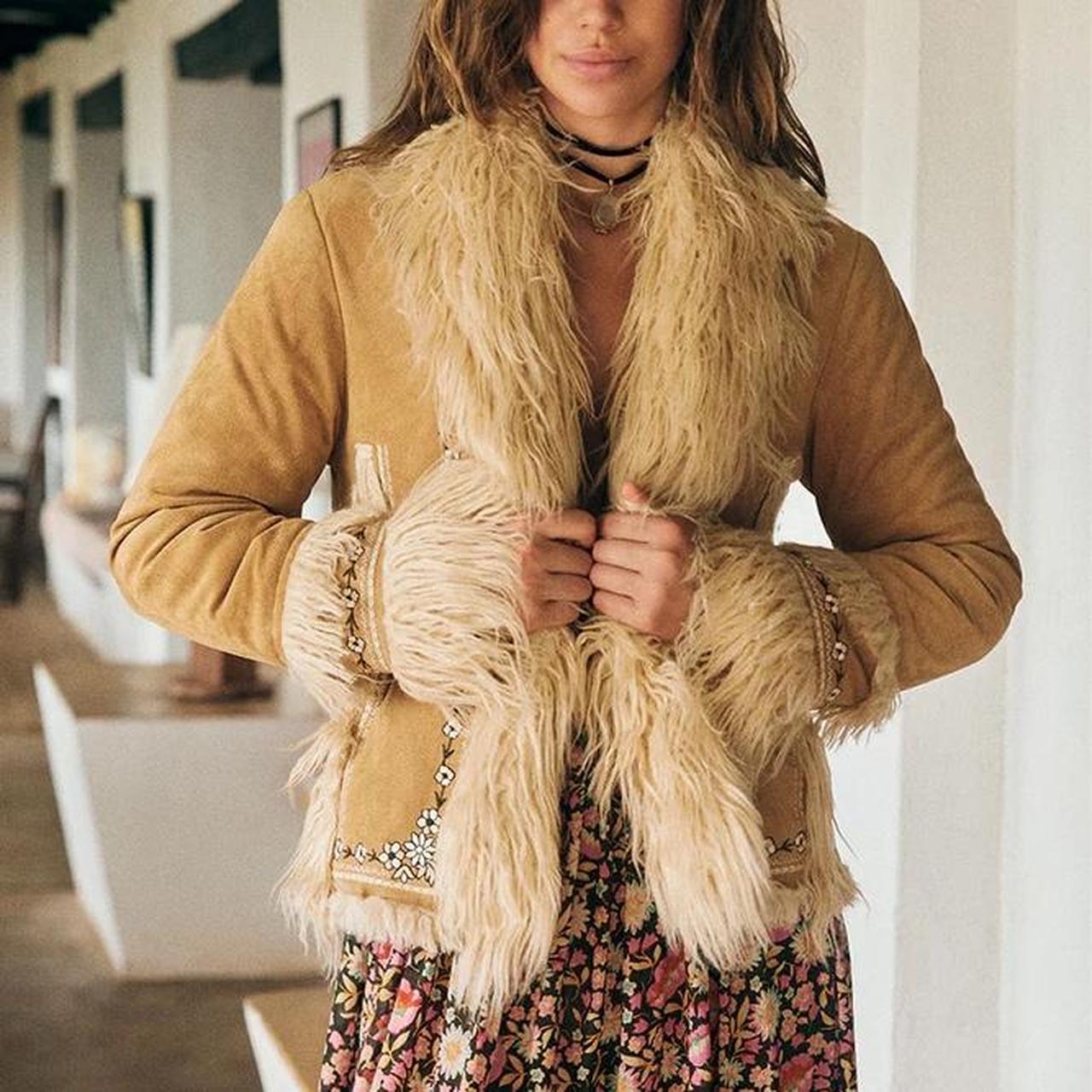 Spell cropped hazelnut Joplin jacket #spell... | Depop