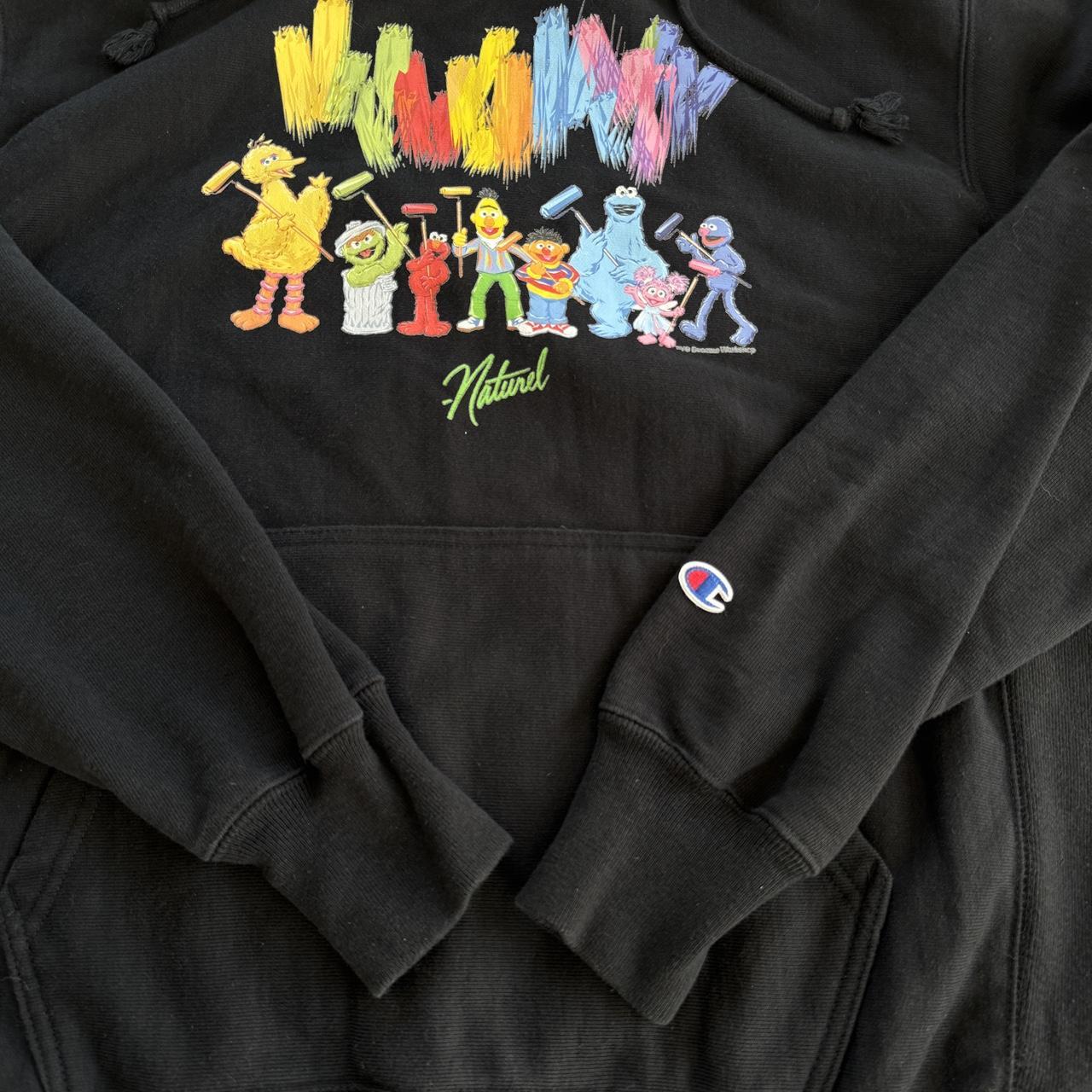 Champion x Sesame Street Naturel Reverse Weave Black... | Depop