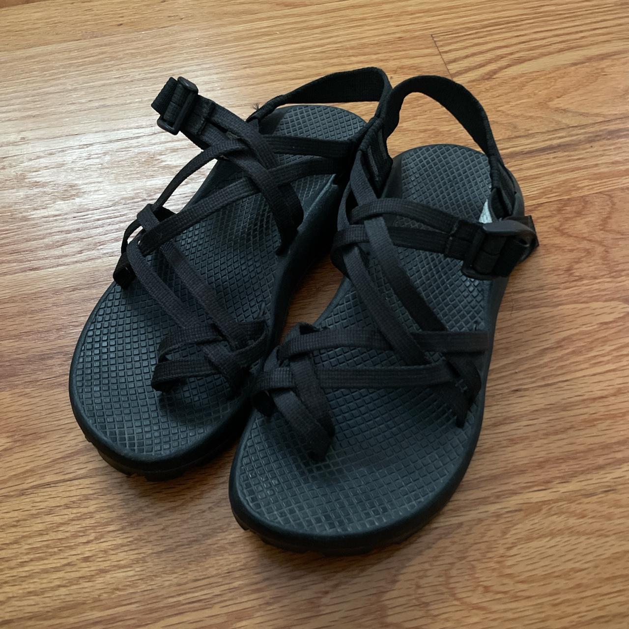 Women’s black Chacos sandals Size 7 but they run... - Depop