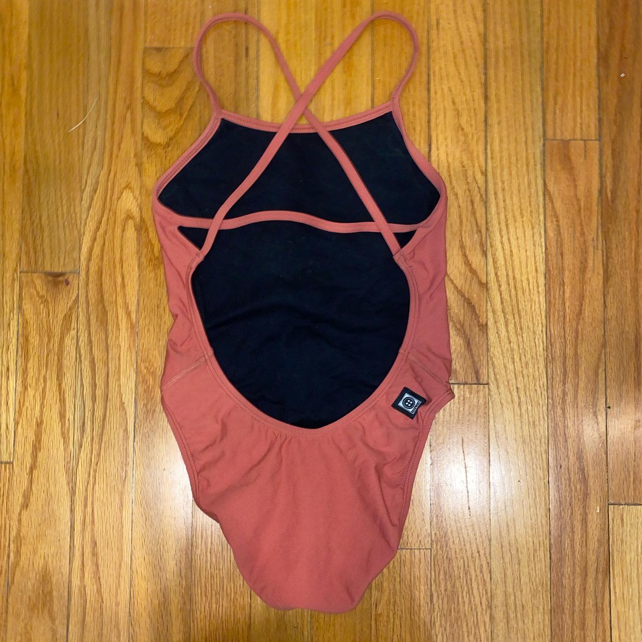Light Pinkcoral Jolyn Fixed Back Suit Size 26 Depop