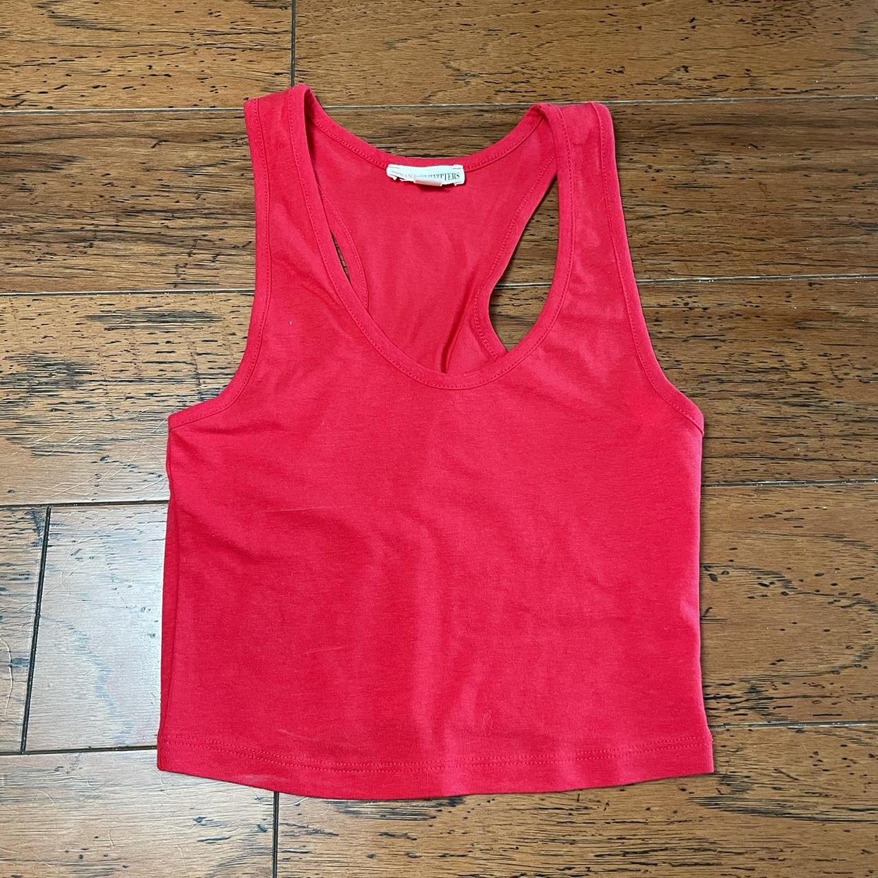 Red Cropped Tank Top ️ Size: S Great... - Depop