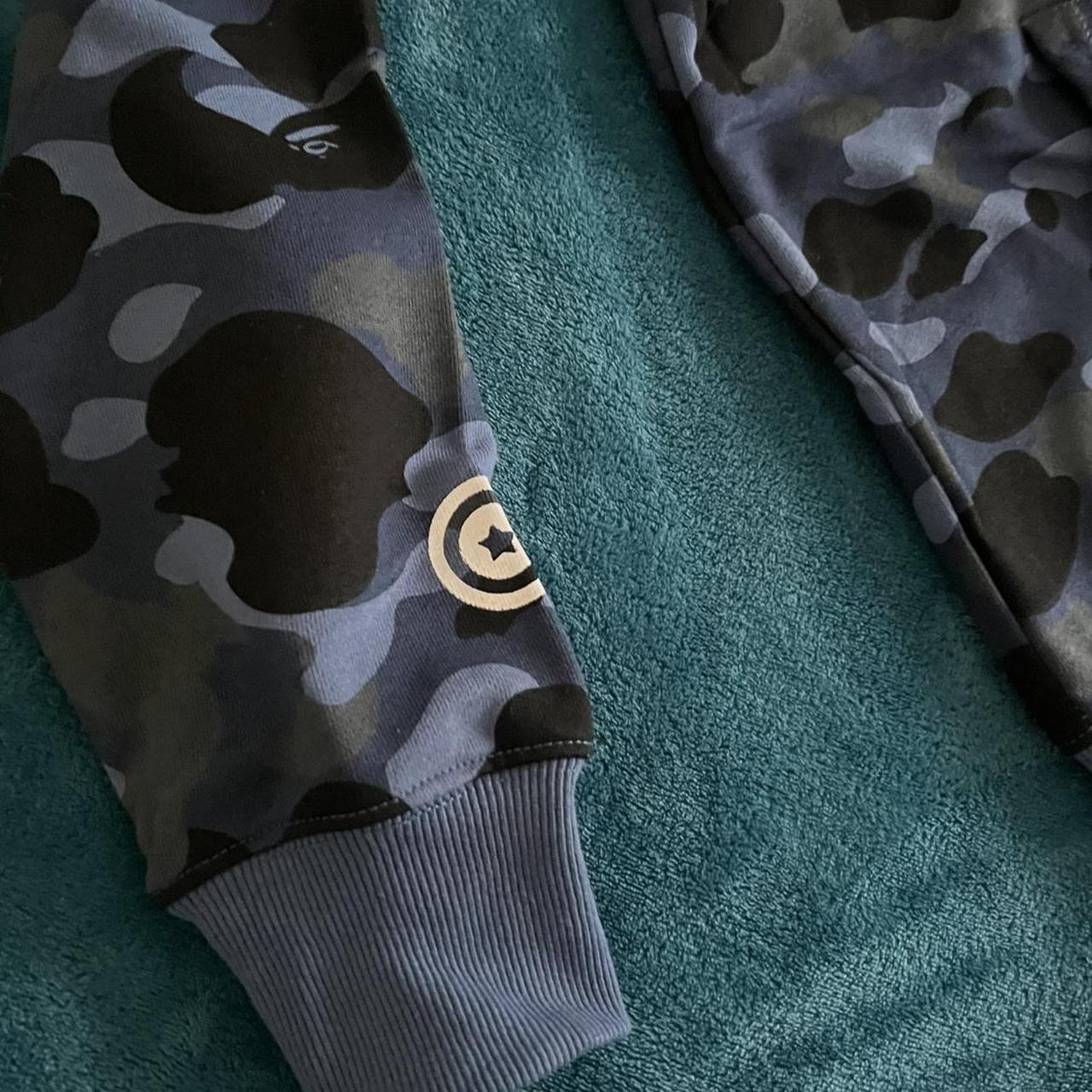 Blue bape hoodie zip up shark 2022 Brand new never... - Depop