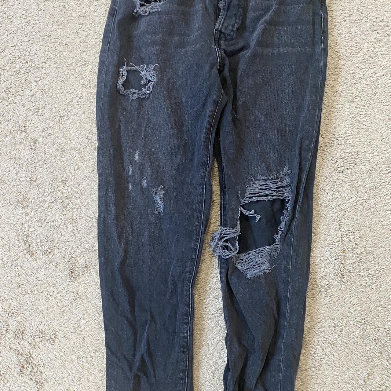Forever 21 washed out black ripped jeans Rip by the... - Depop