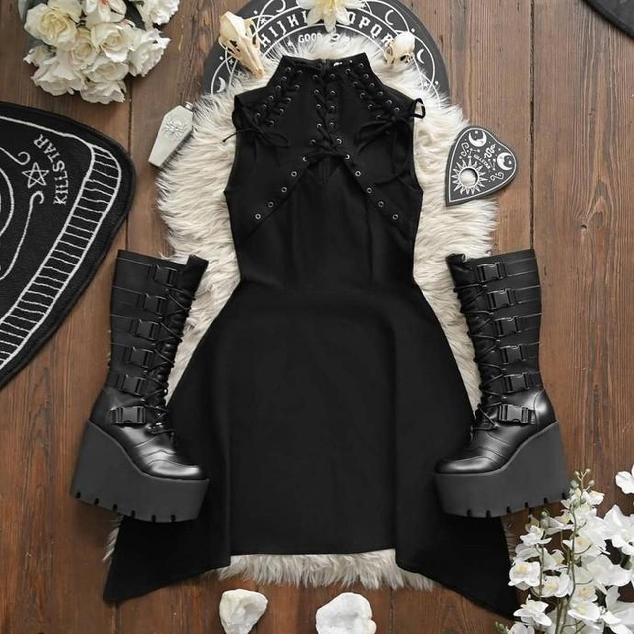 Killstar Vortex Dress UK Women's size M Worn once,... - Depop