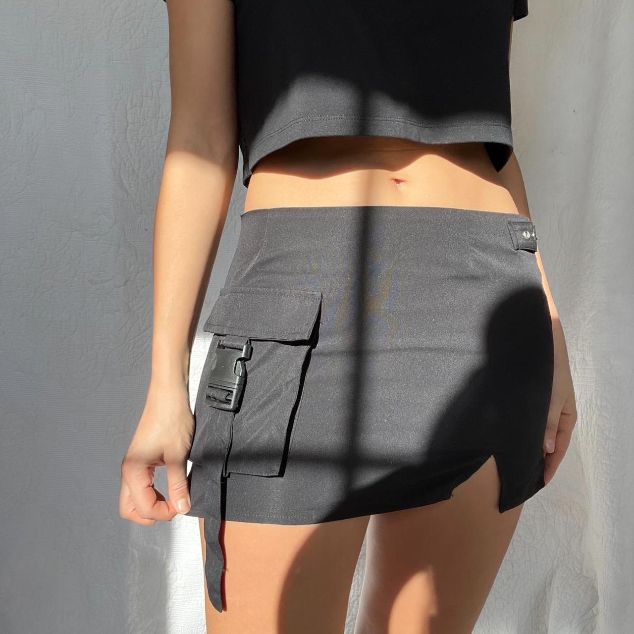 Utility inspired black micro mini skirt. #utility... - Depop