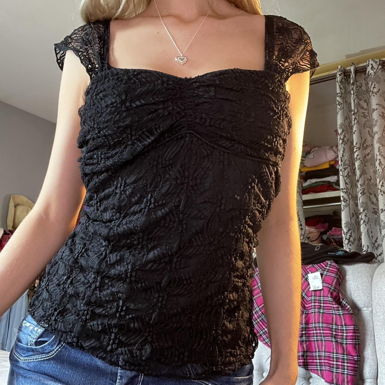 Black Y2K Top. So so cute , one of my favorite tops... - Depop