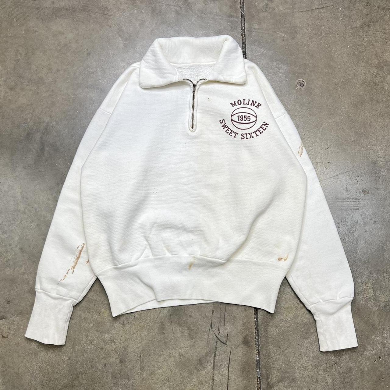 True Vintage Sweatshirt 1950s vintage quarter zip... - Depop