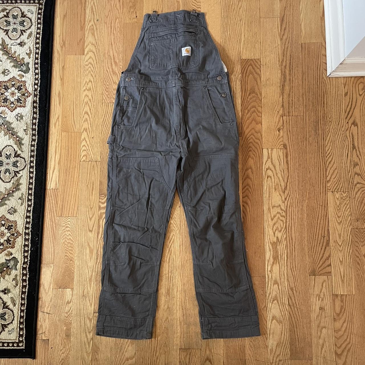 Men’s Grey Carhartt Double Knee Overalls Size: 34x30 - Depop