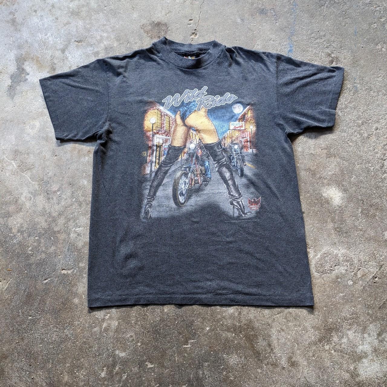 Vintage 90s Harley Davidson Wild Ride 3D Emblem T... - Depop
