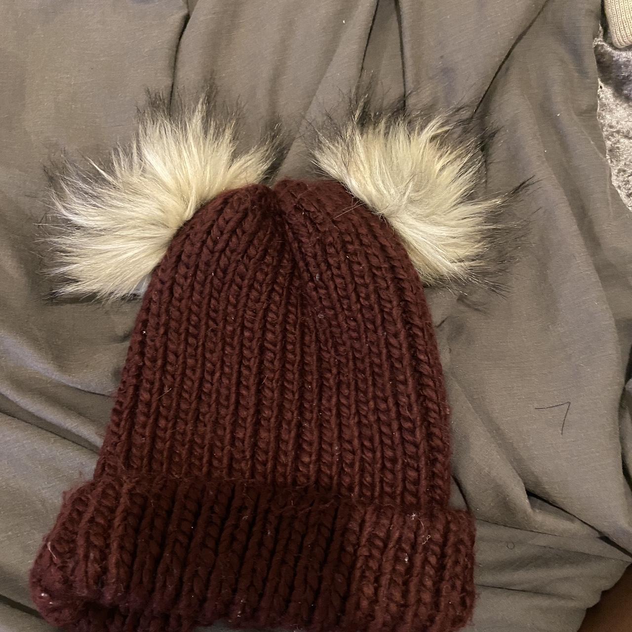 Winter burgundy beanie. Never been worn before Very... - Depop
