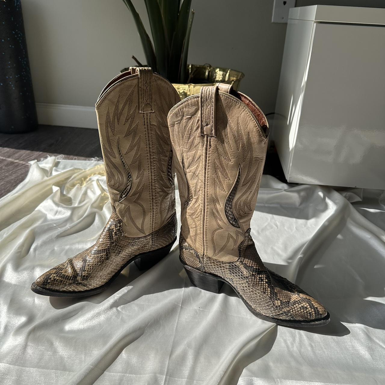 Dan Post python skin cowboy boot Made in USA Size:... - Depop