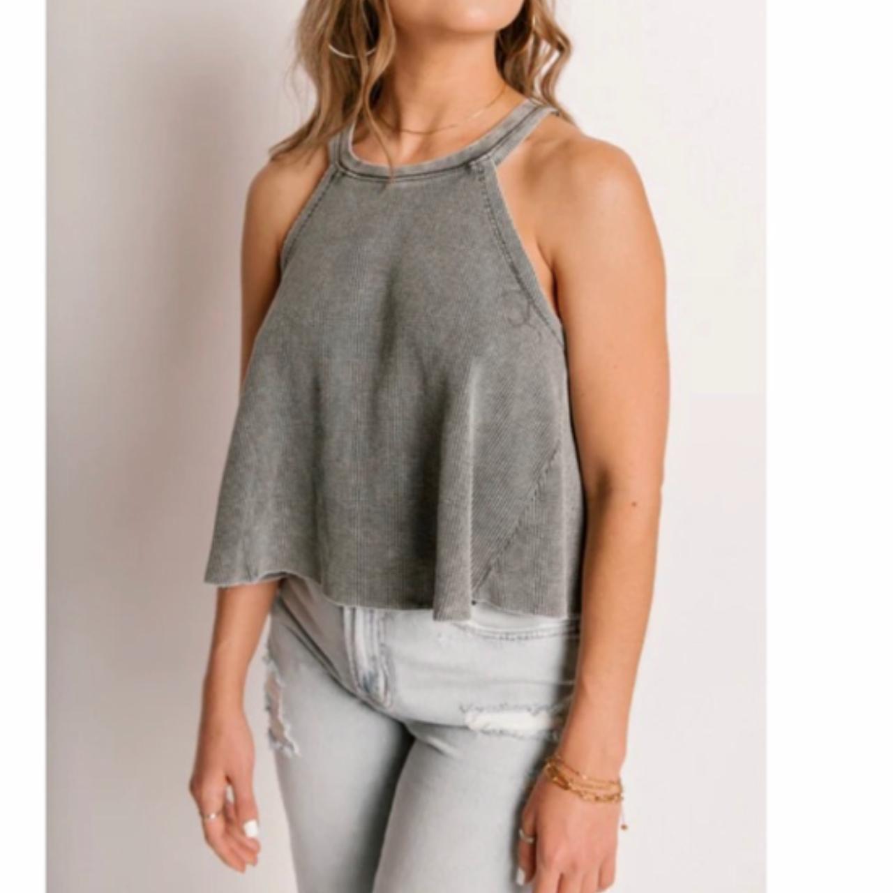 Women's Grey Crop-top | Depop