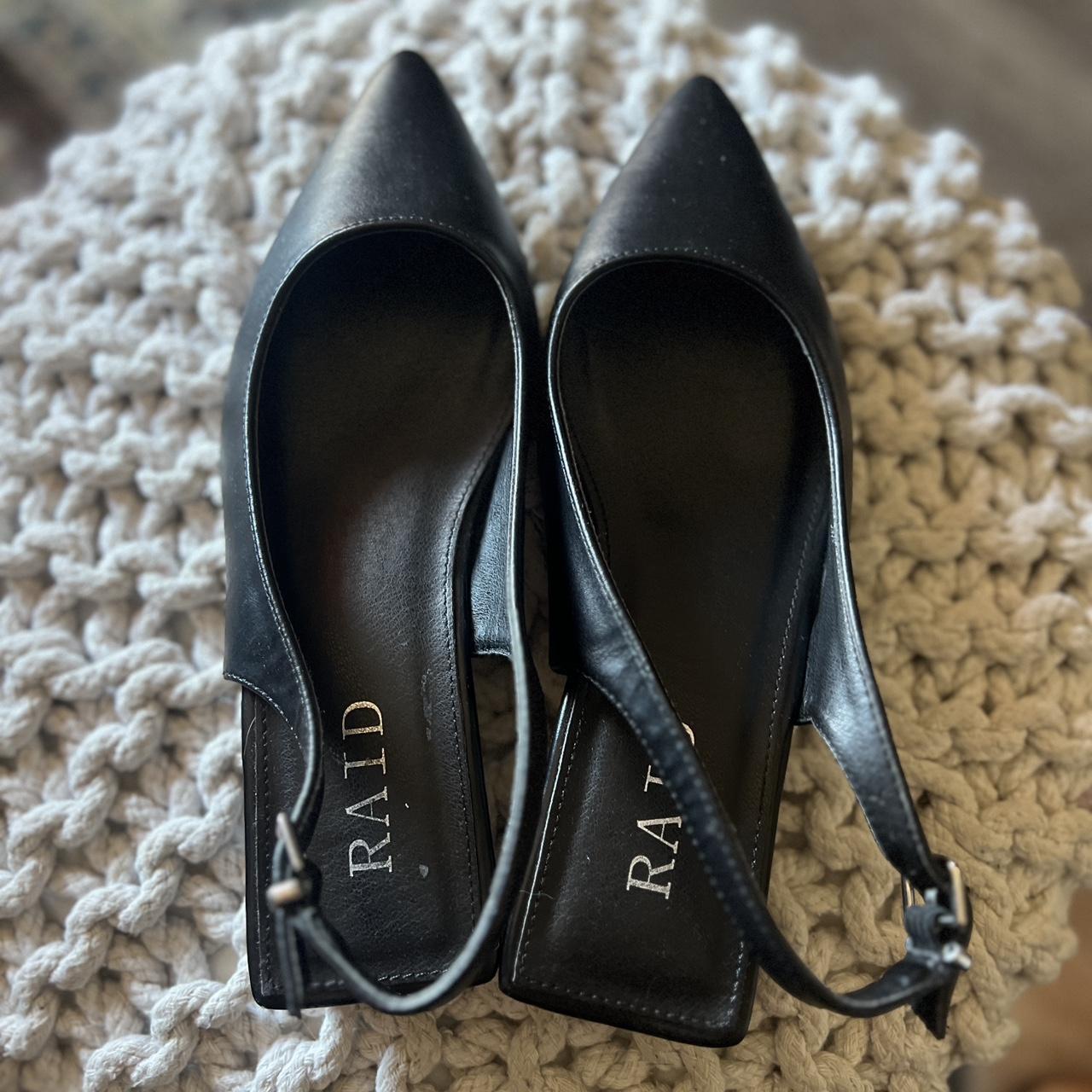 Pointed toe kitten heel sandals, square backing.... - Depop