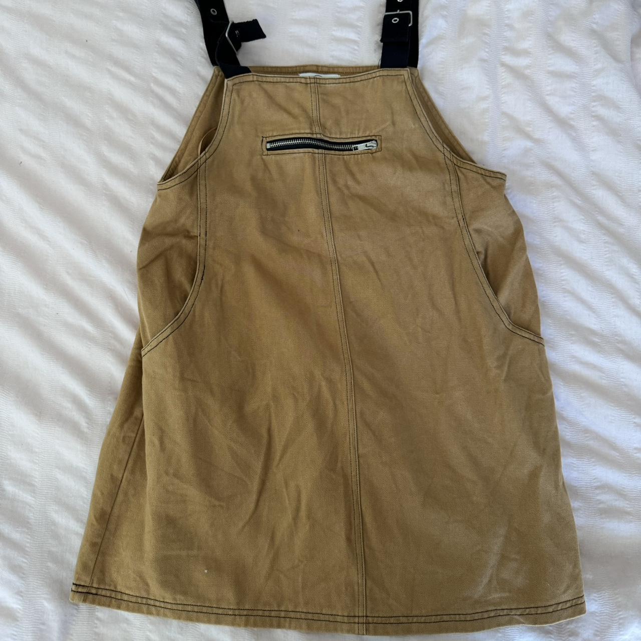 luck & trouble skirt overalls with pockets! (zip up... - Depop