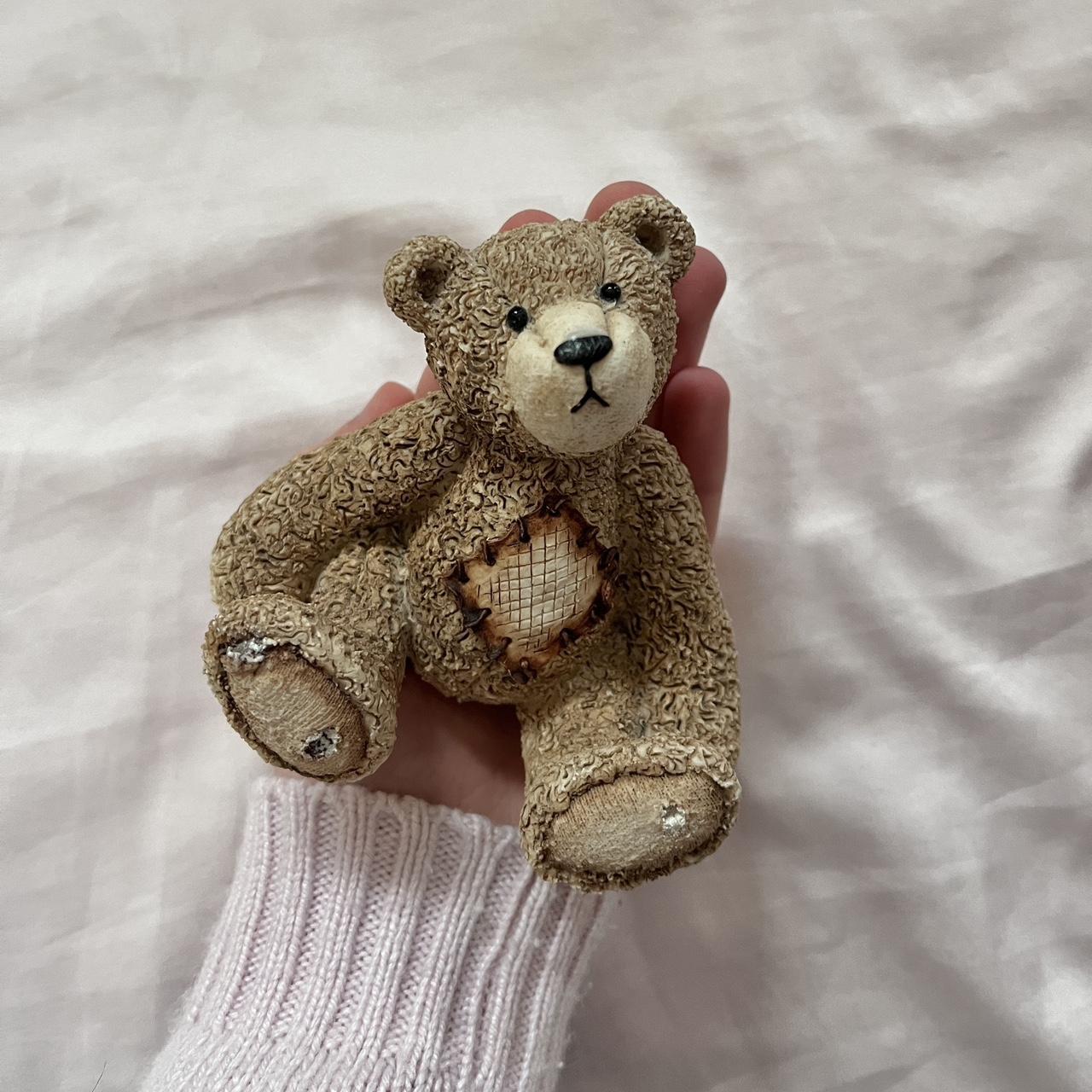 adorable vintage small little brown teddy bear... - Depop