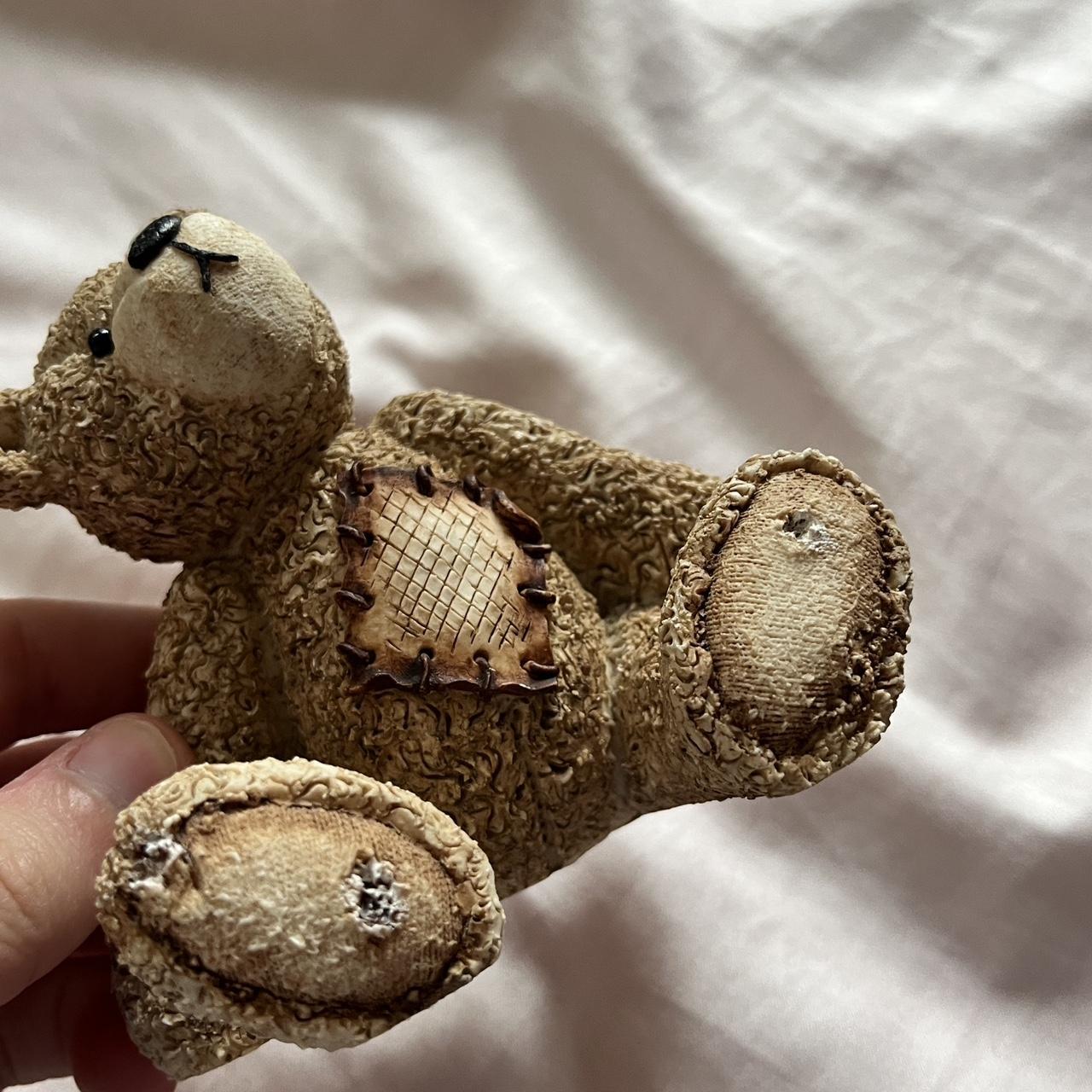 adorable vintage small little brown teddy bear... - Depop