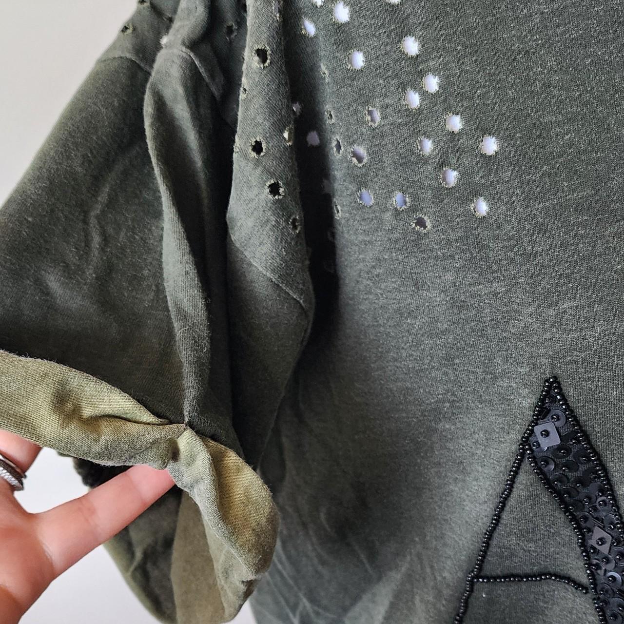 Aje distressed oversized t-shirt size xs with black... - Depop