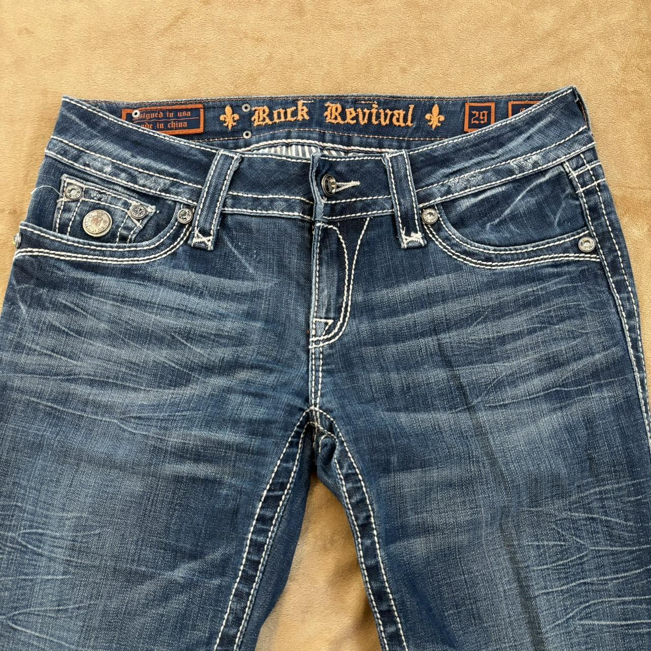 Y2K Rock Revival Celine Bootcut jeans Size 29 - dark... - Depop