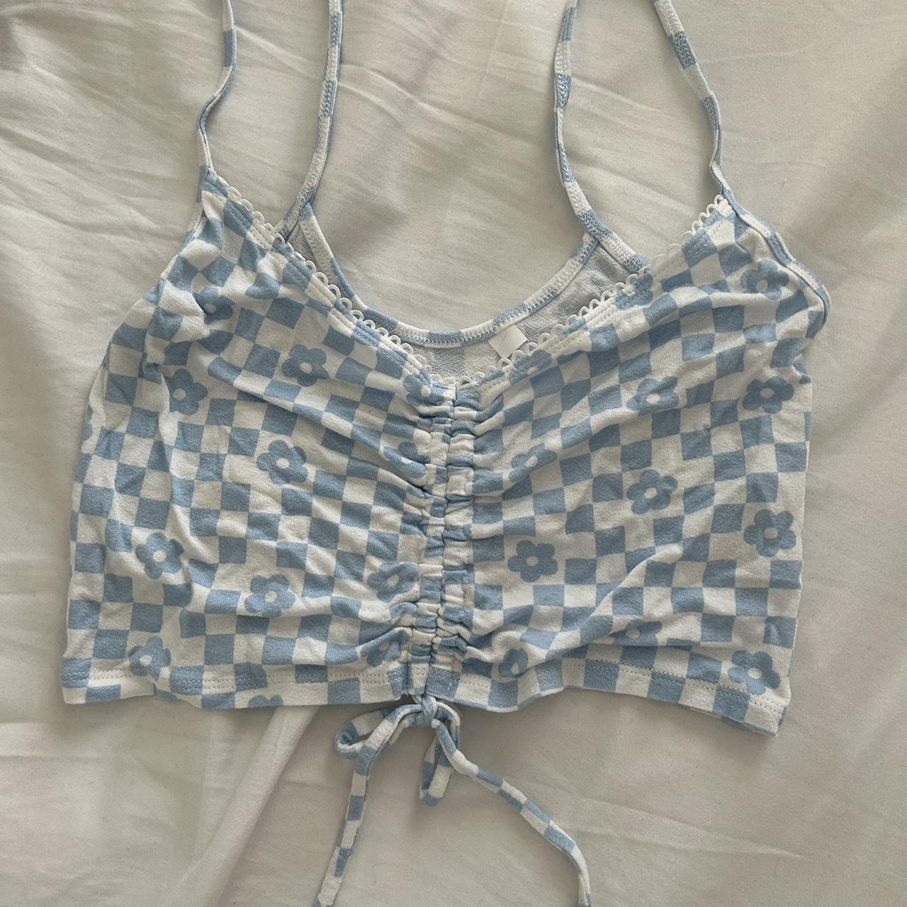 pacsun tank top scrunch in middle very cropped worn... - Depop