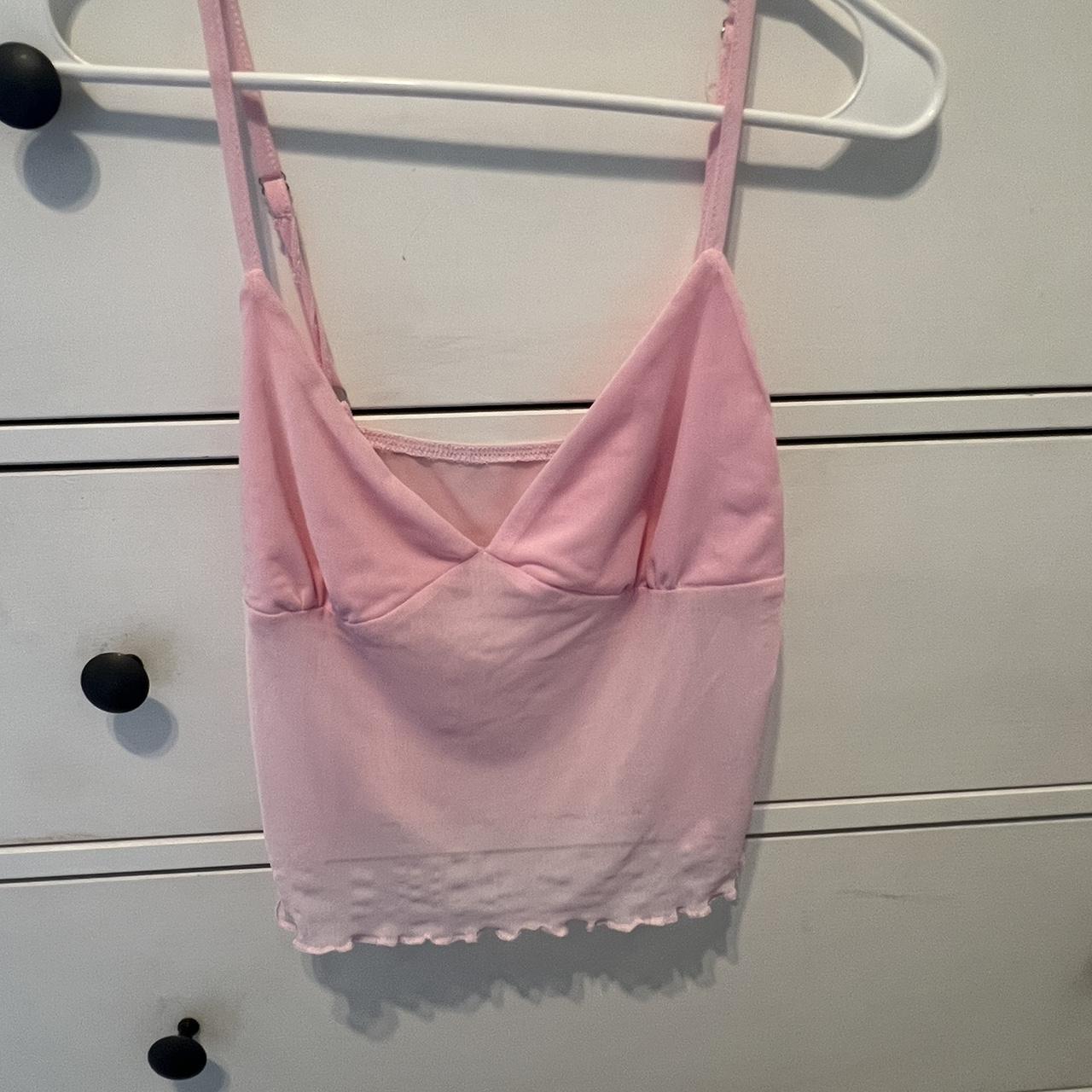 Pink mesh going out top super cute doesn’t fit me... - Depop