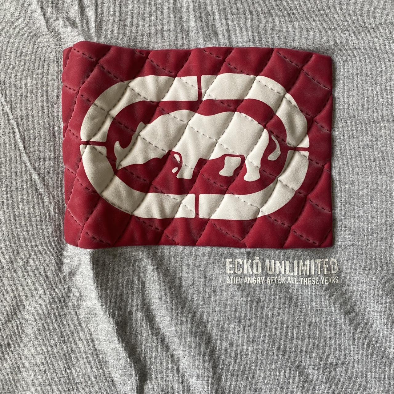 ecko grey shirt! says size medium but in reality... - Depop