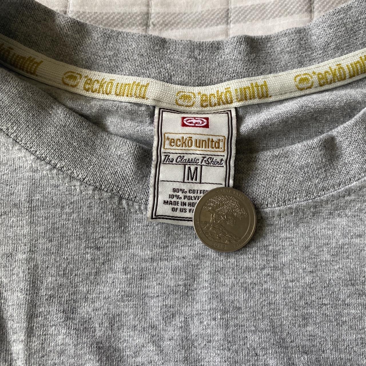 ecko grey shirt! says size medium but in reality... - Depop