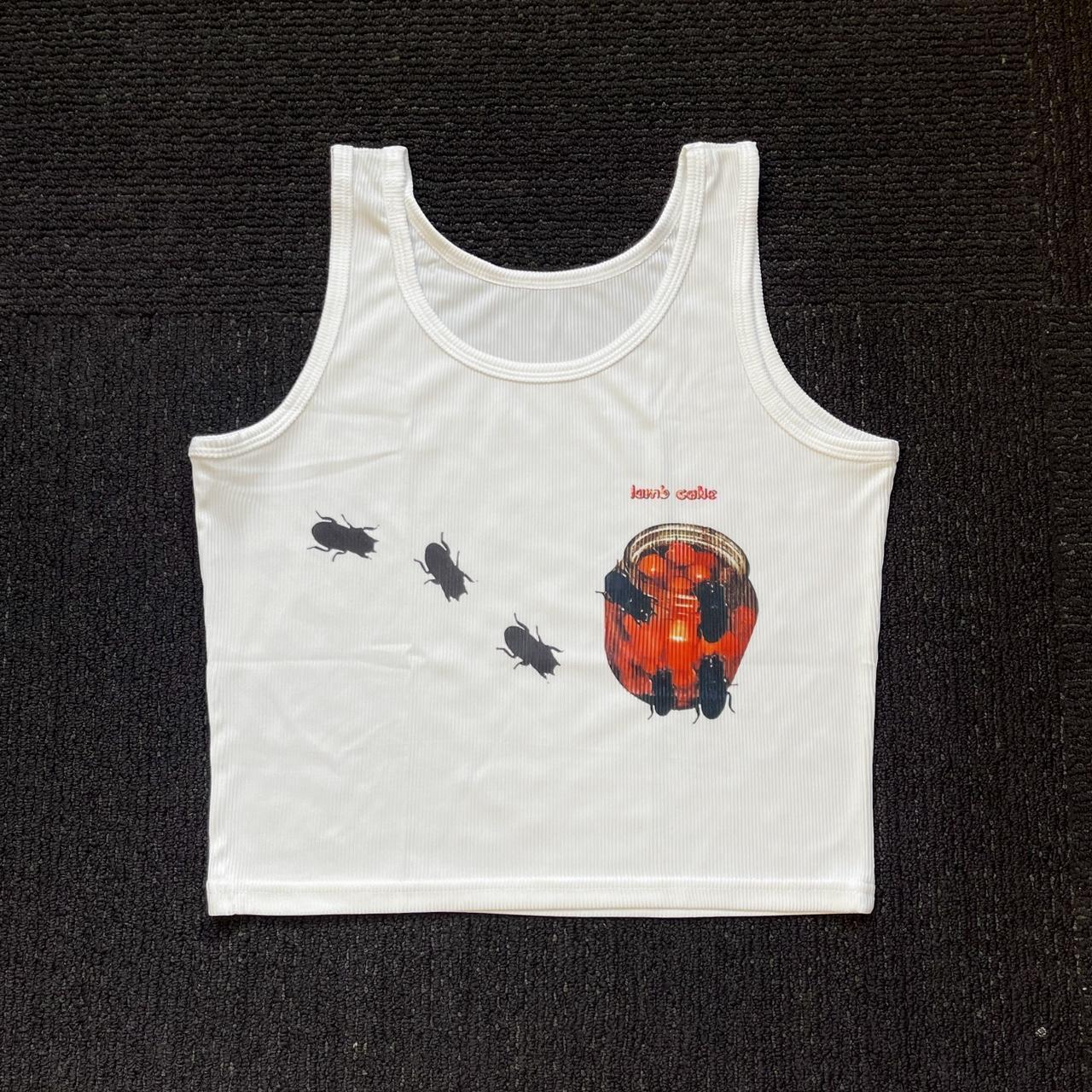 Cherry buggy cropped tank -size: M -brand new... | Depop