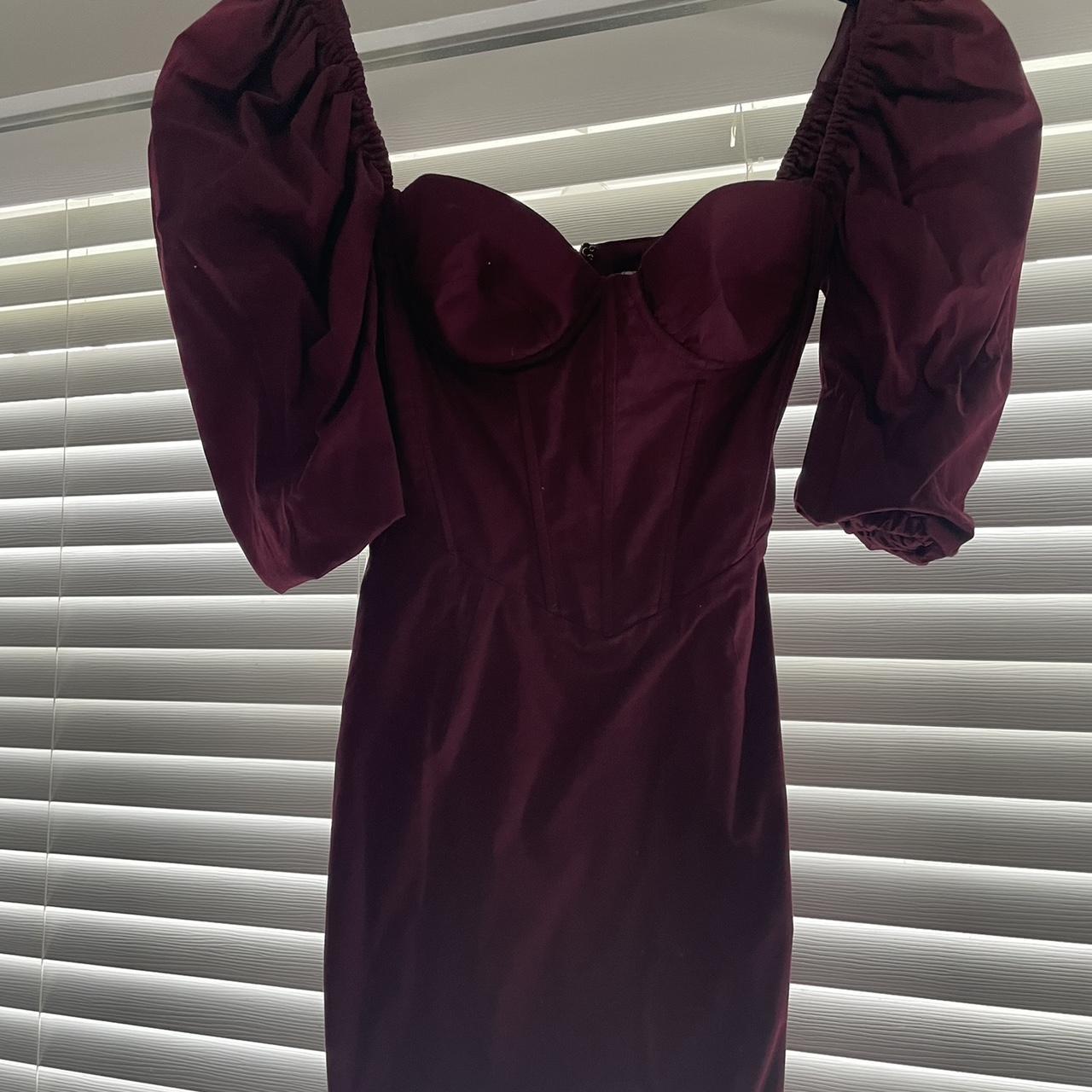 Oh polly burgundy dress Worn once Size 6 - Depop