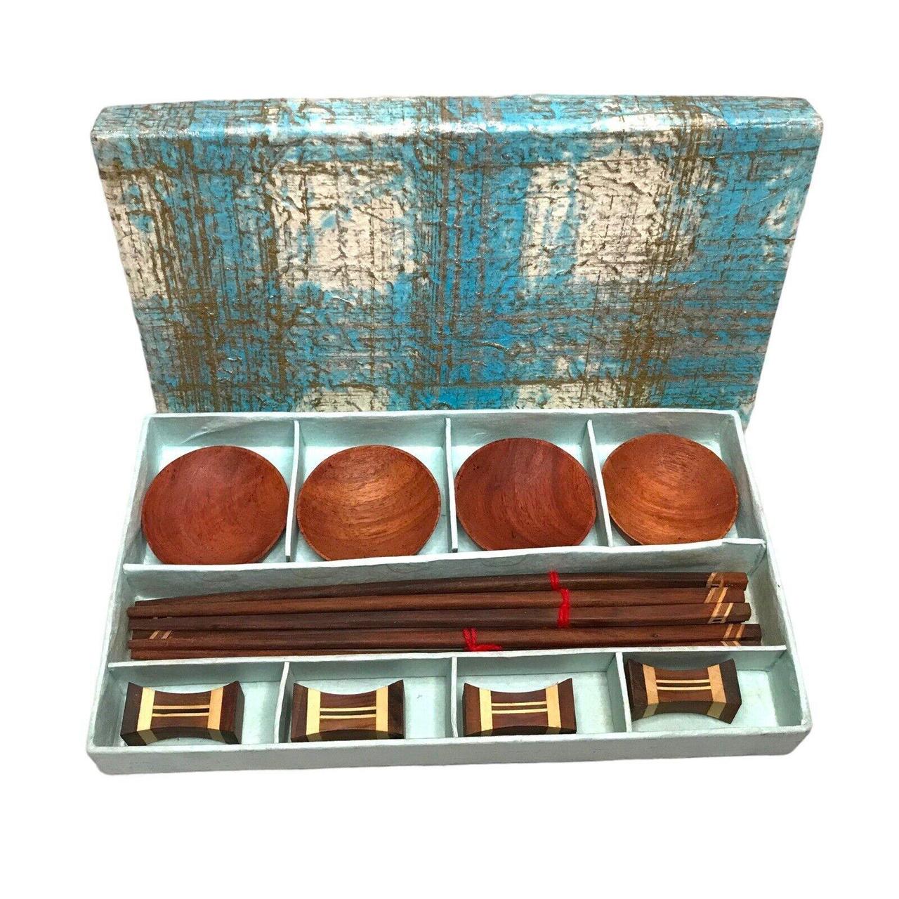 Vintage Chopsticks with Rests / Small Plates -... - Depop