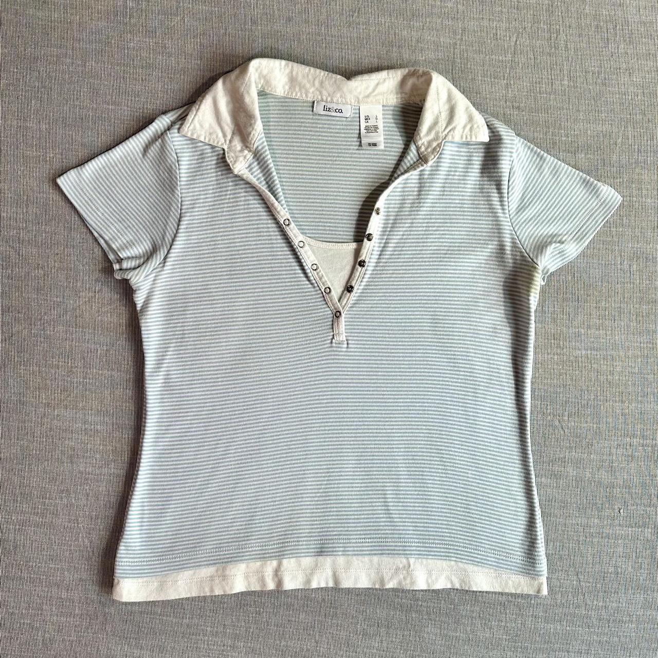 2000s layered top - collared - button closure -... - Depop