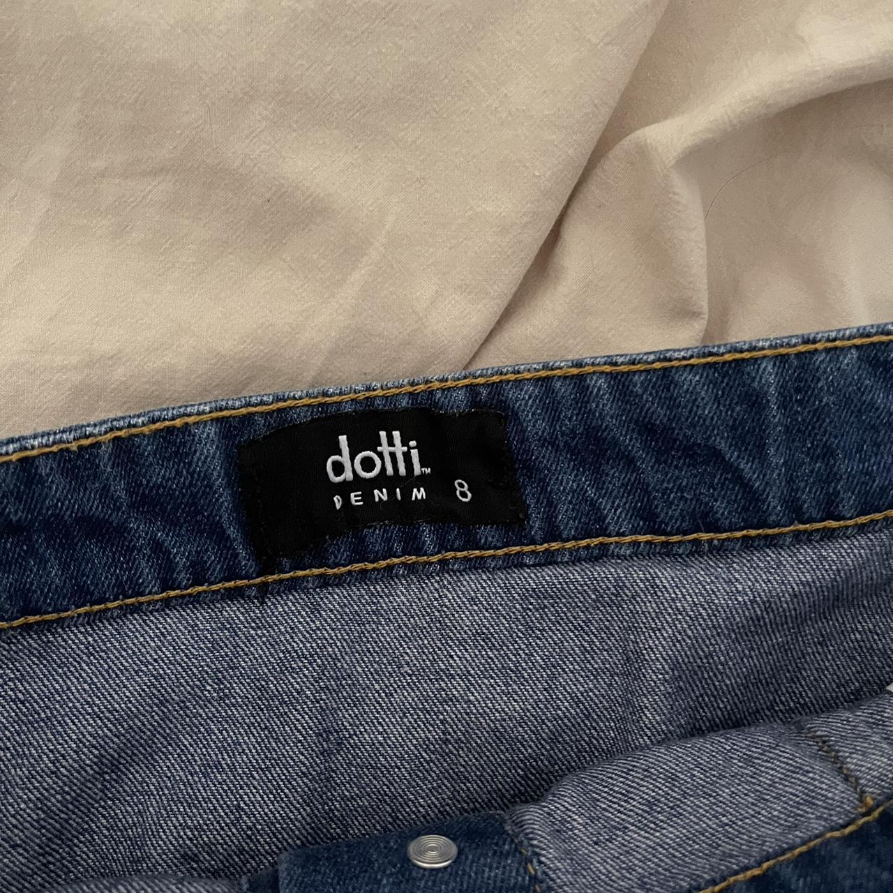 Dotti dark denim button up mini skirt Labelled size... - Depop
