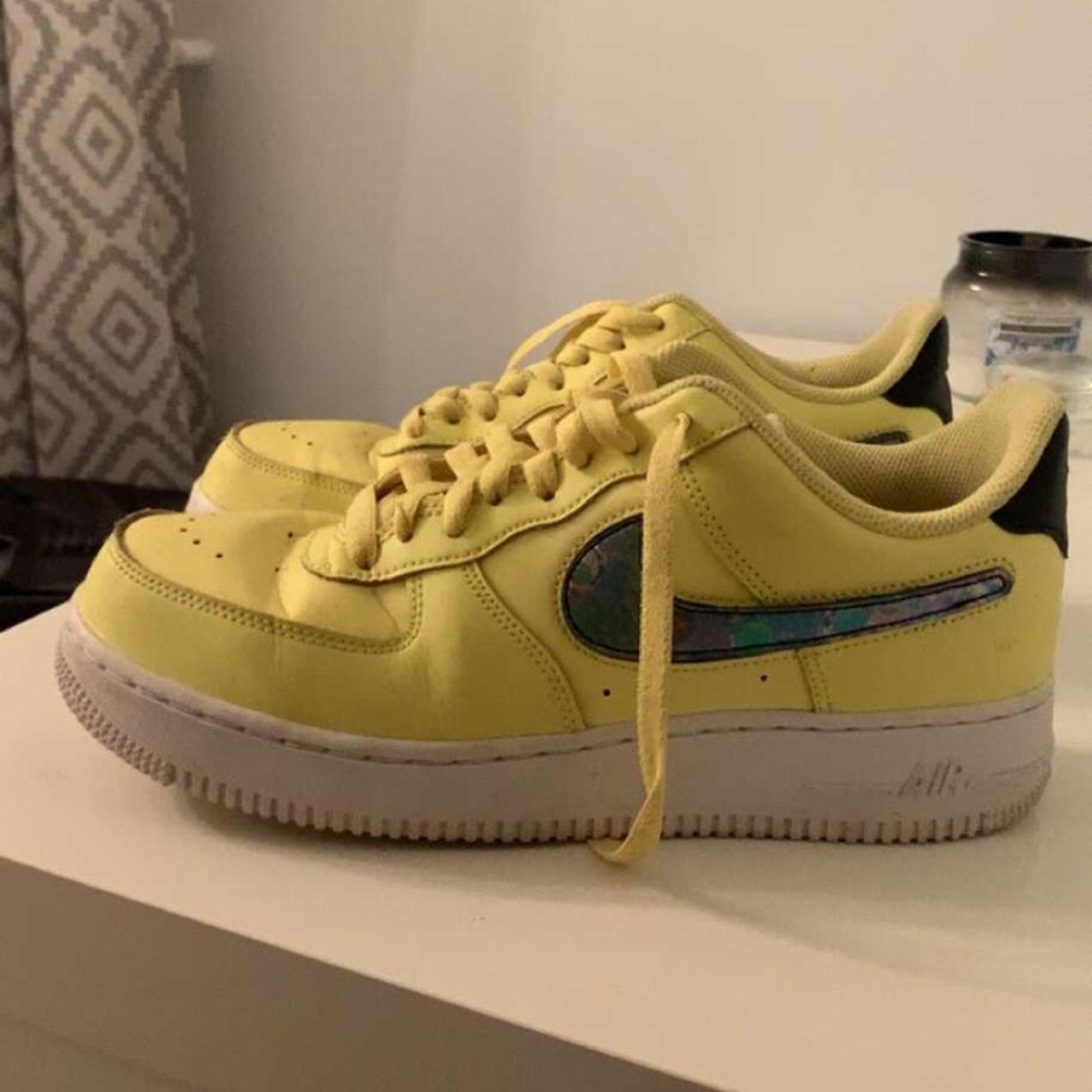 Yellow air forces. The tick is metallic and can be... - Depop