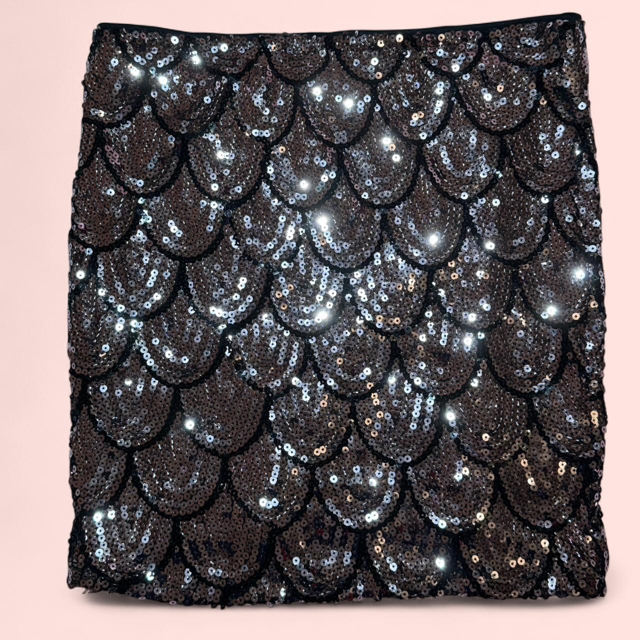 Lily Rose black sequin fish scale skirt #skirt... | Depop