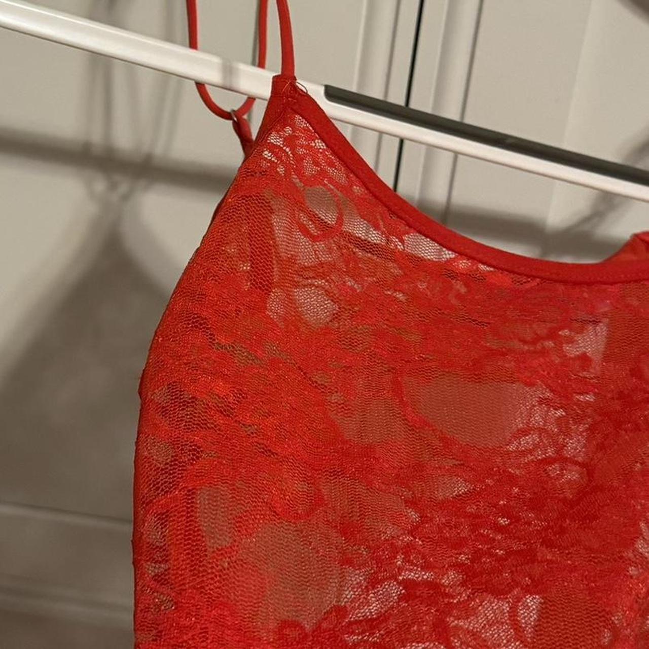 edikted red lace top super cute just too small for... - Depop