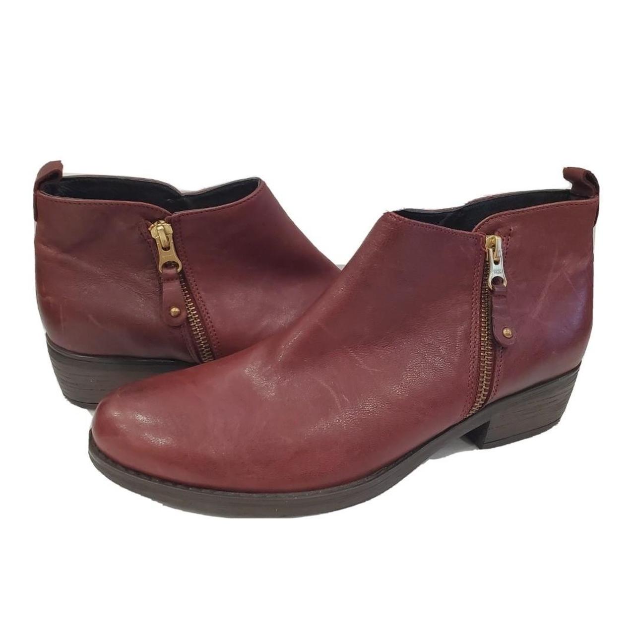 Eric Michael London Red Leather Boots Booties Size... - Depop