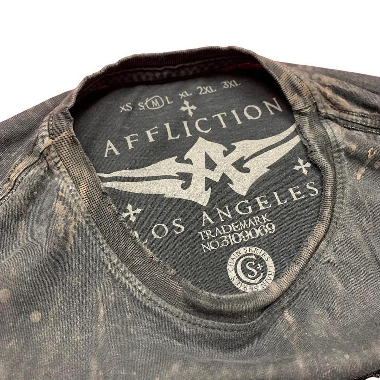 Affliction vintage rare chain graphic black tee... - Depop