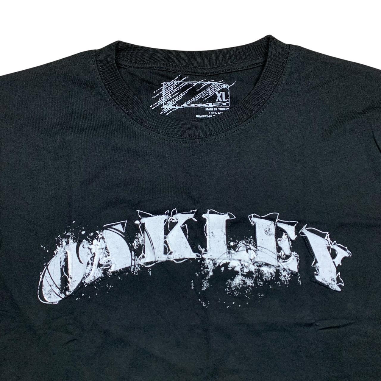 Oakley vintage Y2K graphic stencil cut and sew black... | Depop