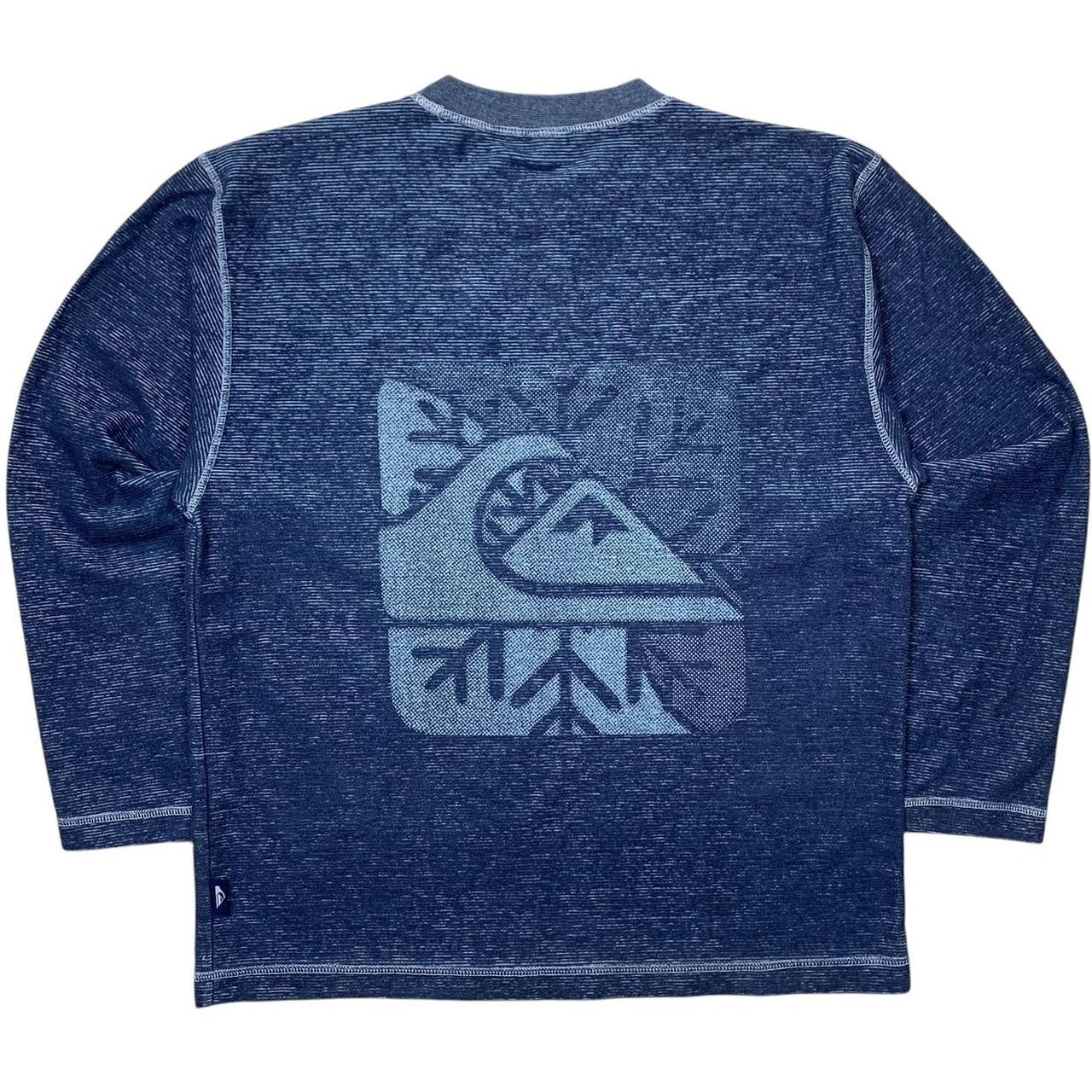 Quiksilver vintage 90s surf graphic blue navy ribbed... | Depop