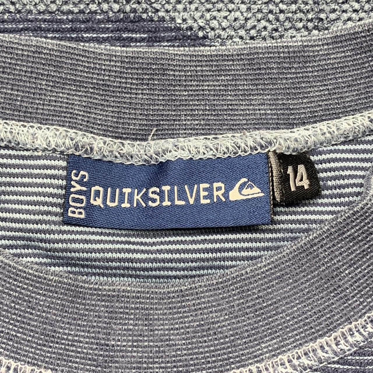 Quiksilver vintage 90s surf graphic blue navy ribbed... | Depop