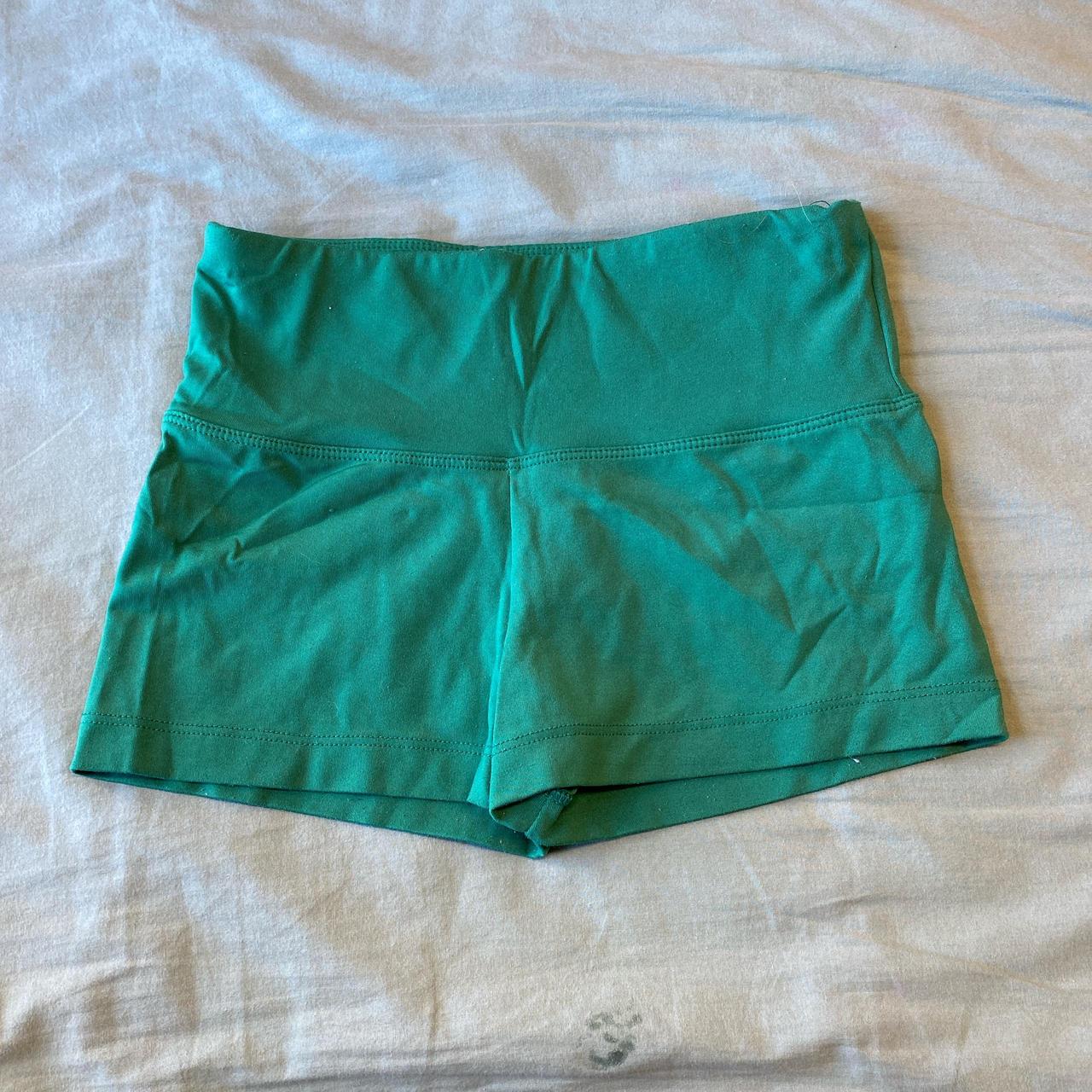 green spandex micro shorts - Depop
