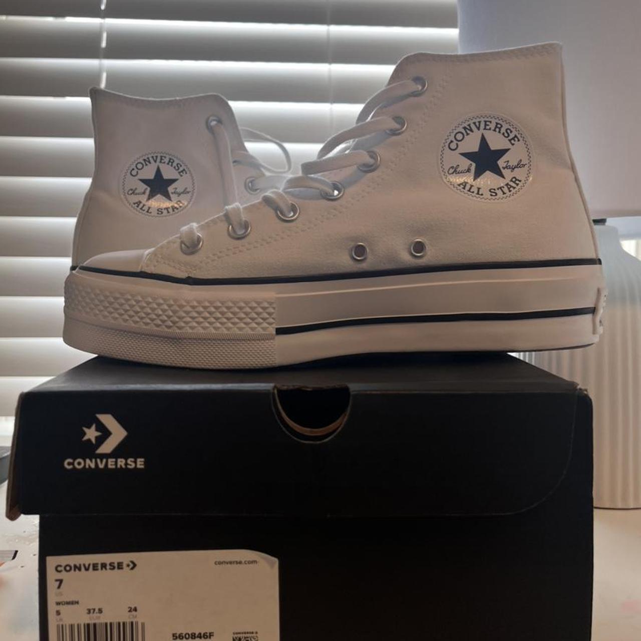 White platform converse 💥 - they have never been... - Depop