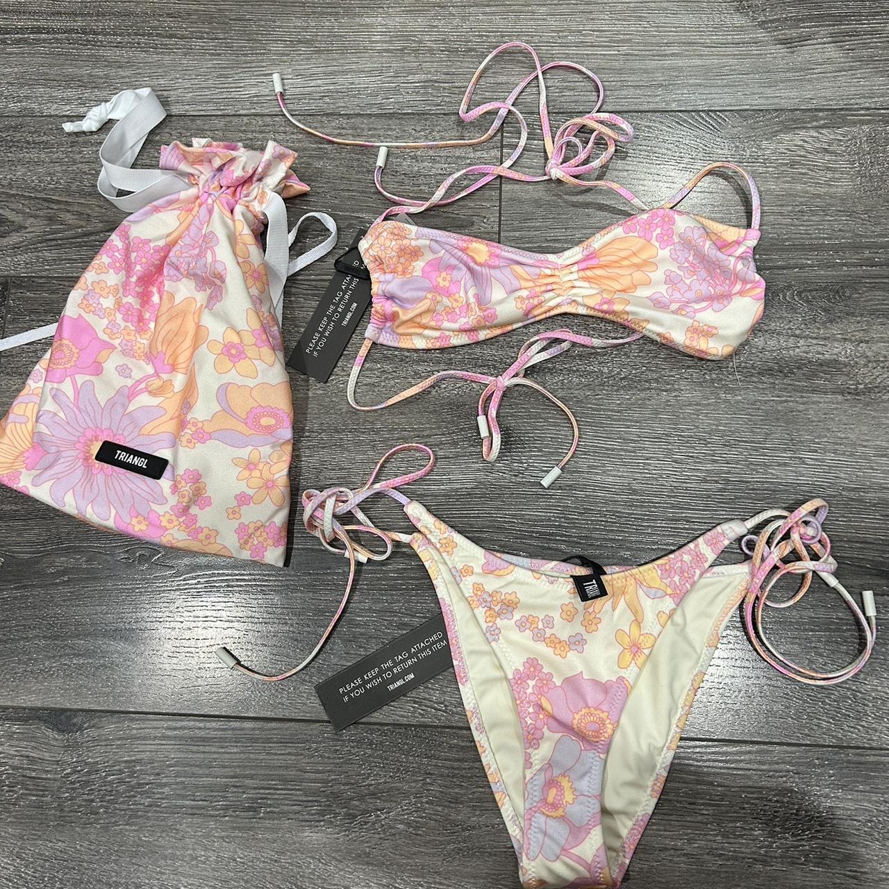 Triangl Women's Pink and Orange Bikinis-and-tankini-sets | Depop