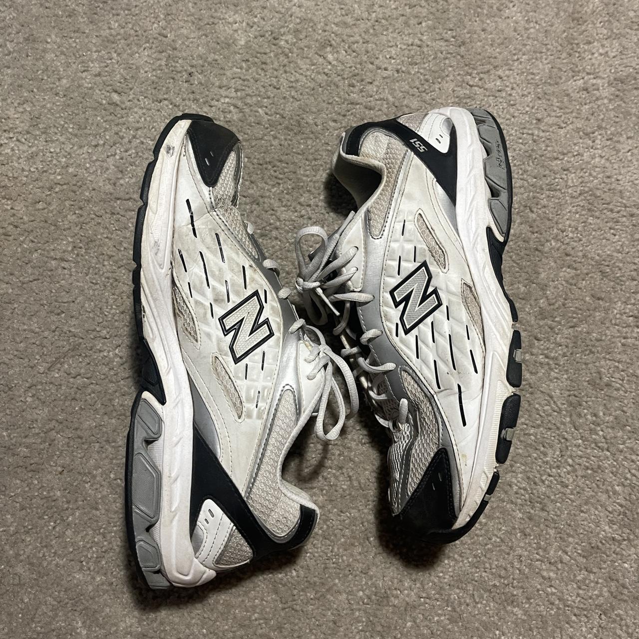 New Balance Men's White and Black Trainers | Depop
