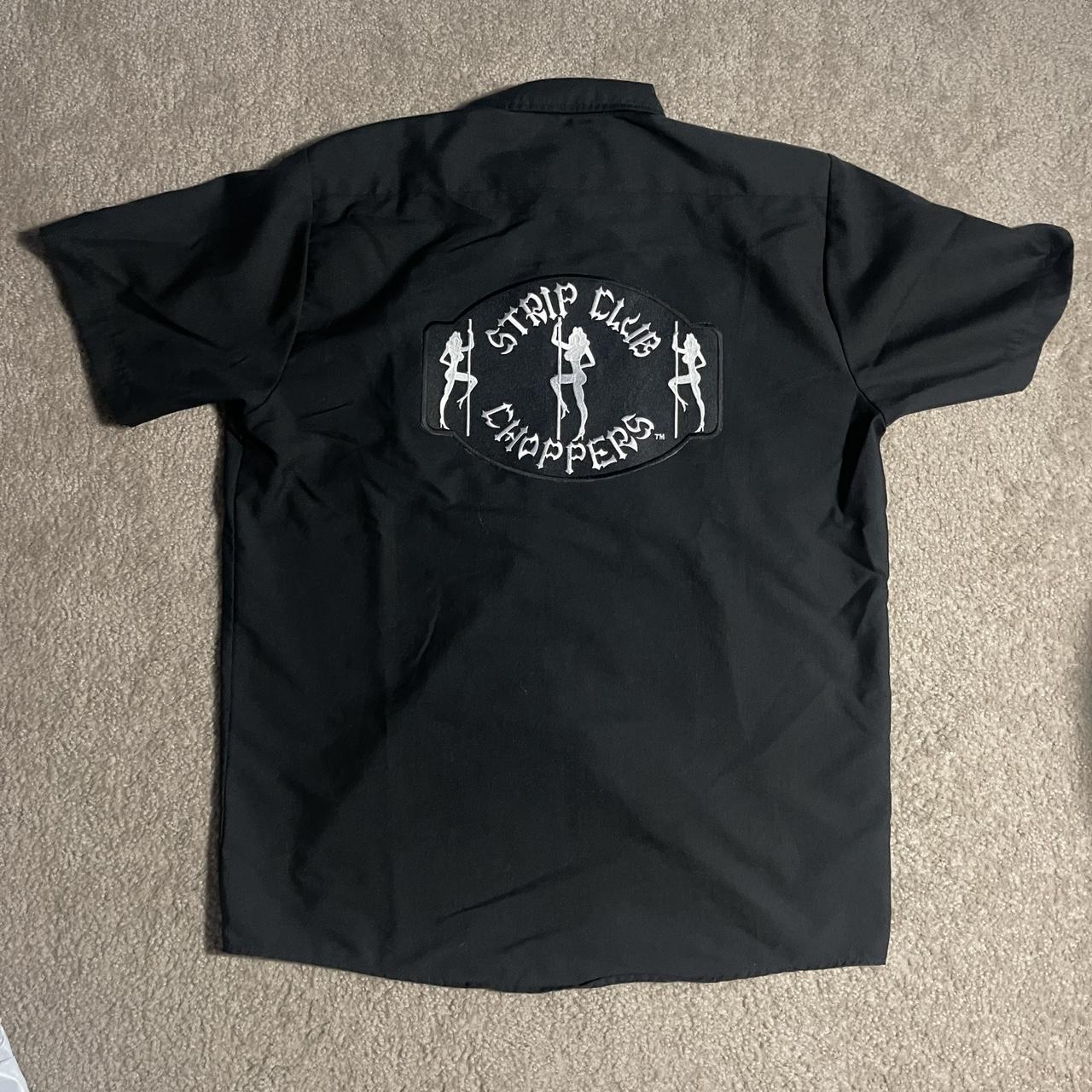 Y2K Style “Strip Club Choppers” Button Up Shirt size... - Depop