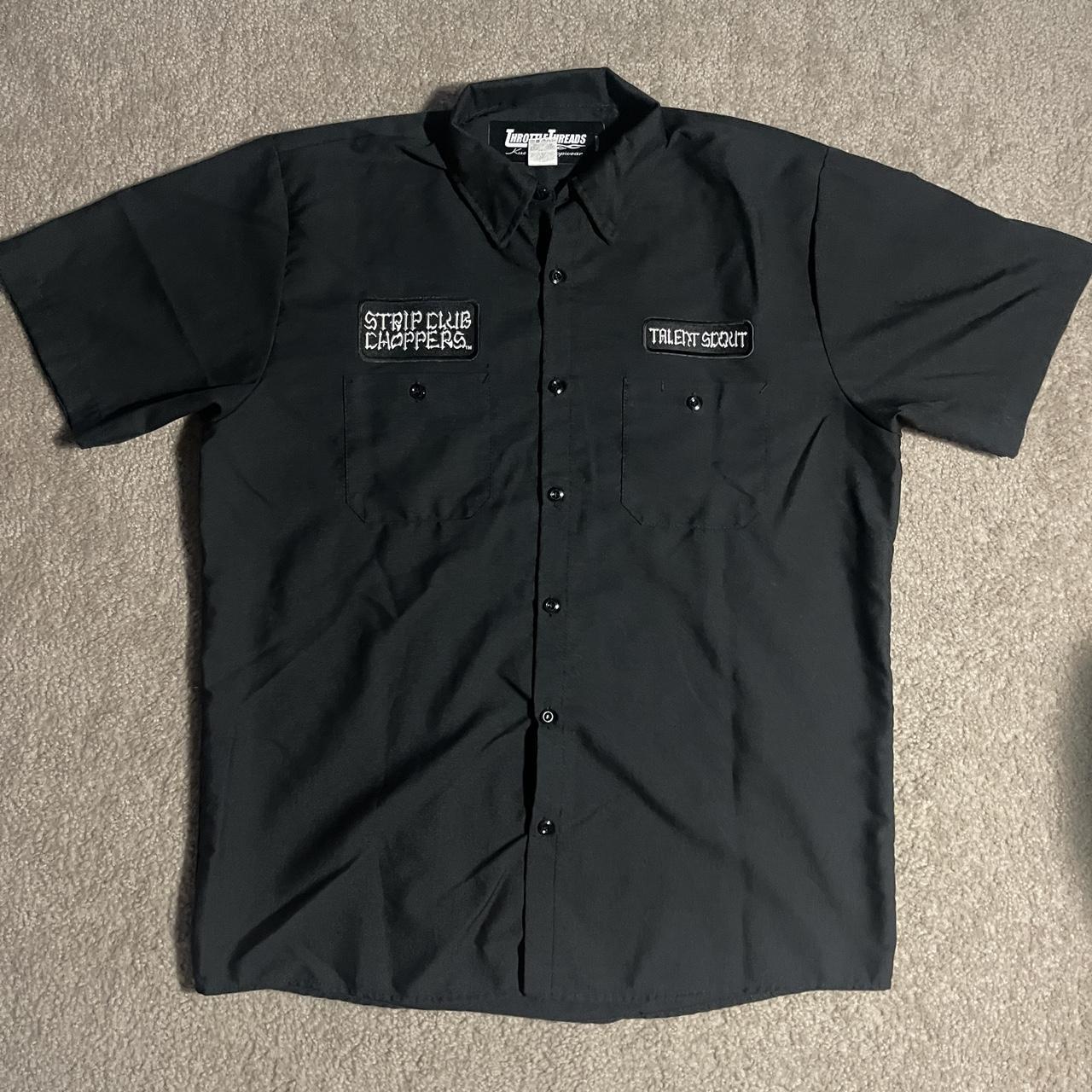 Y2K Style “Strip Club Choppers” Button Up Shirt size... - Depop