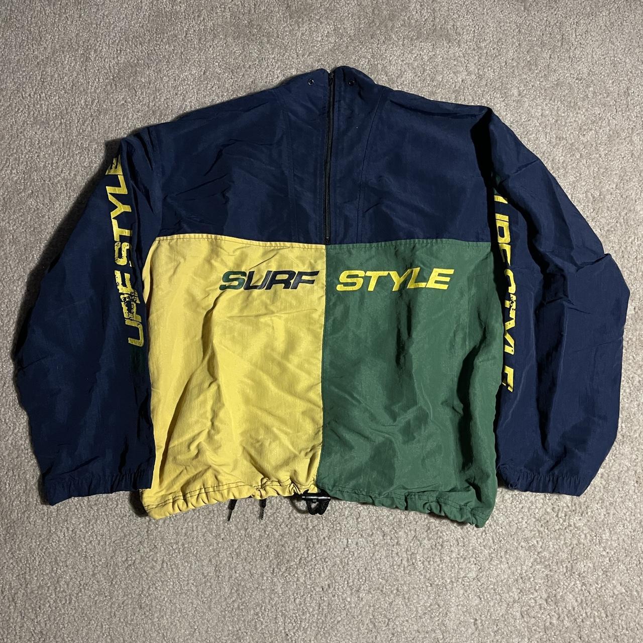 Vintage 90s Surf Style Jacket tagged size... - Depop